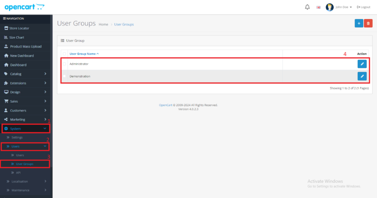 Opencart Admin Dashboard Installation and Operating Manual - RCV Technologies