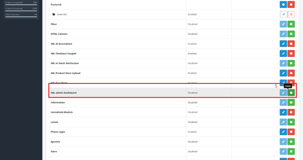 Opencart Admin Dashboard Installation and Operating Manual - RCV Technologies